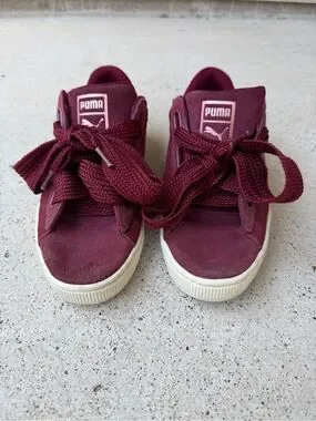 Puma | Shoes | Puma Suede Heart Quilted Burgundy Ribbon Lace Sneakers ...
